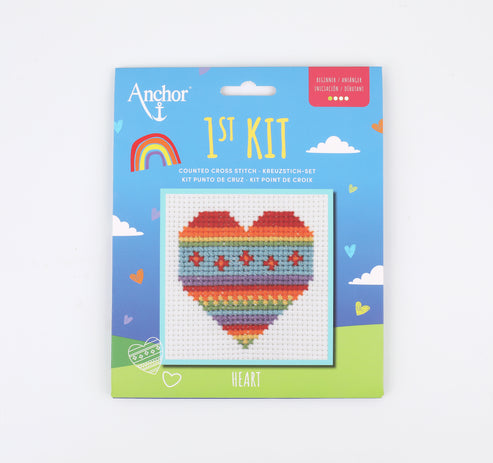 1st Kit, Cross Stitch, Heart – Anchorcrafts.com