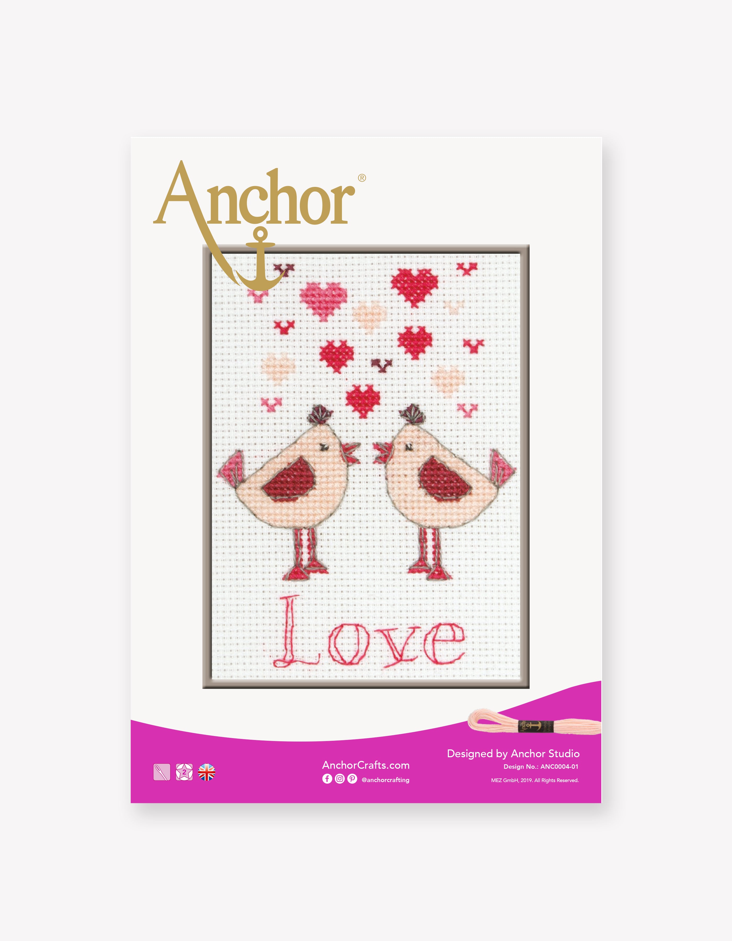 Love FREE Cross Stitch Pattern – Anchorcrafts.com